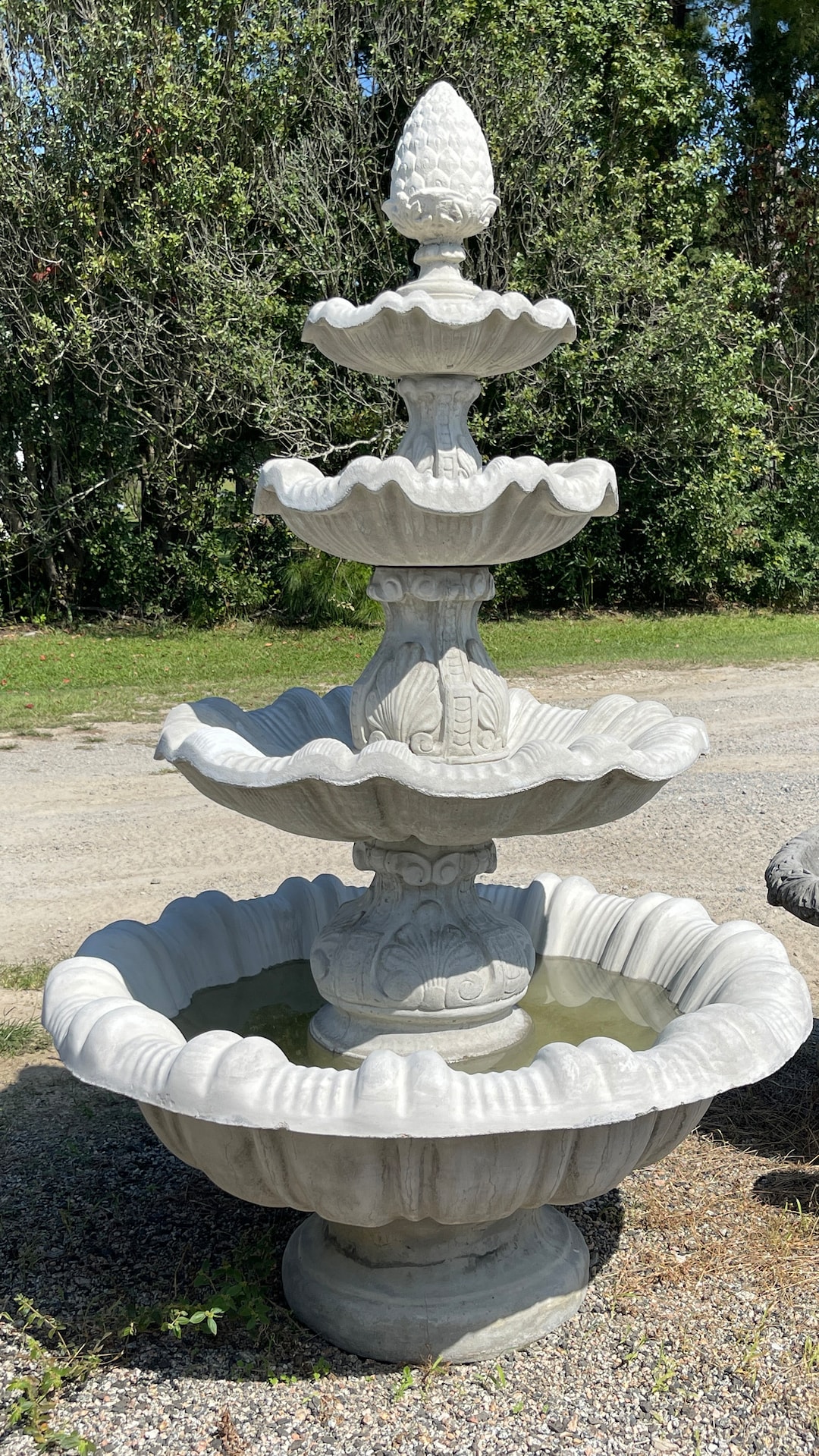 Large Italian-style Concrete Garden Fountain: 7ft Outdoor Water Feature ...