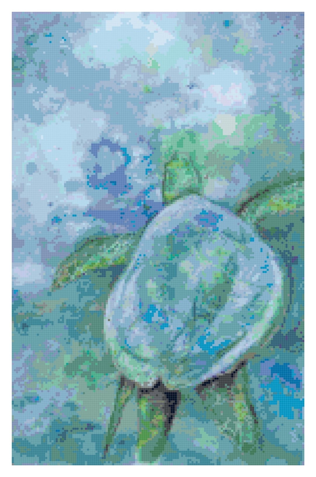 Sea Turtle Cross Stitch Kit 19.5x30.5cm With DMC Threads - Etsy