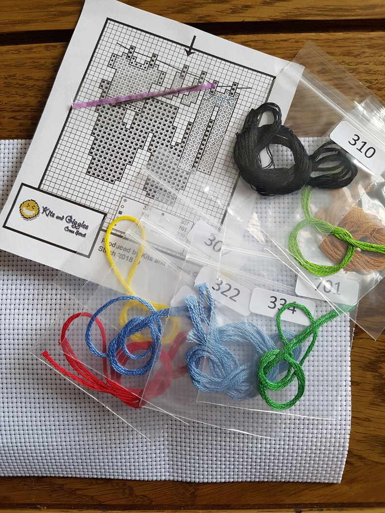 W is For... Washing Mini Alphabet Cross Stitch Kit With DMC Thread, 5x5 ...