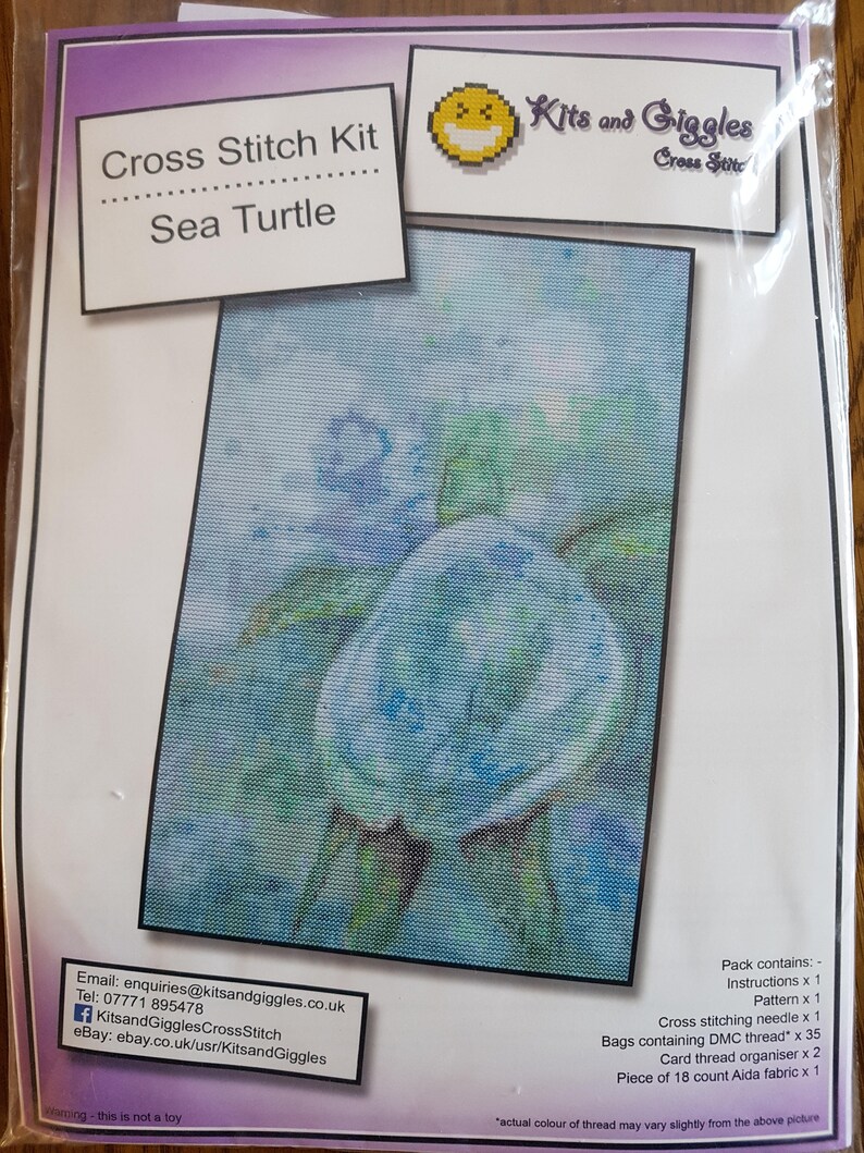 Sea Turtle Cross Stitch Kit 19.5x30.5cm With DMC Threads - Etsy