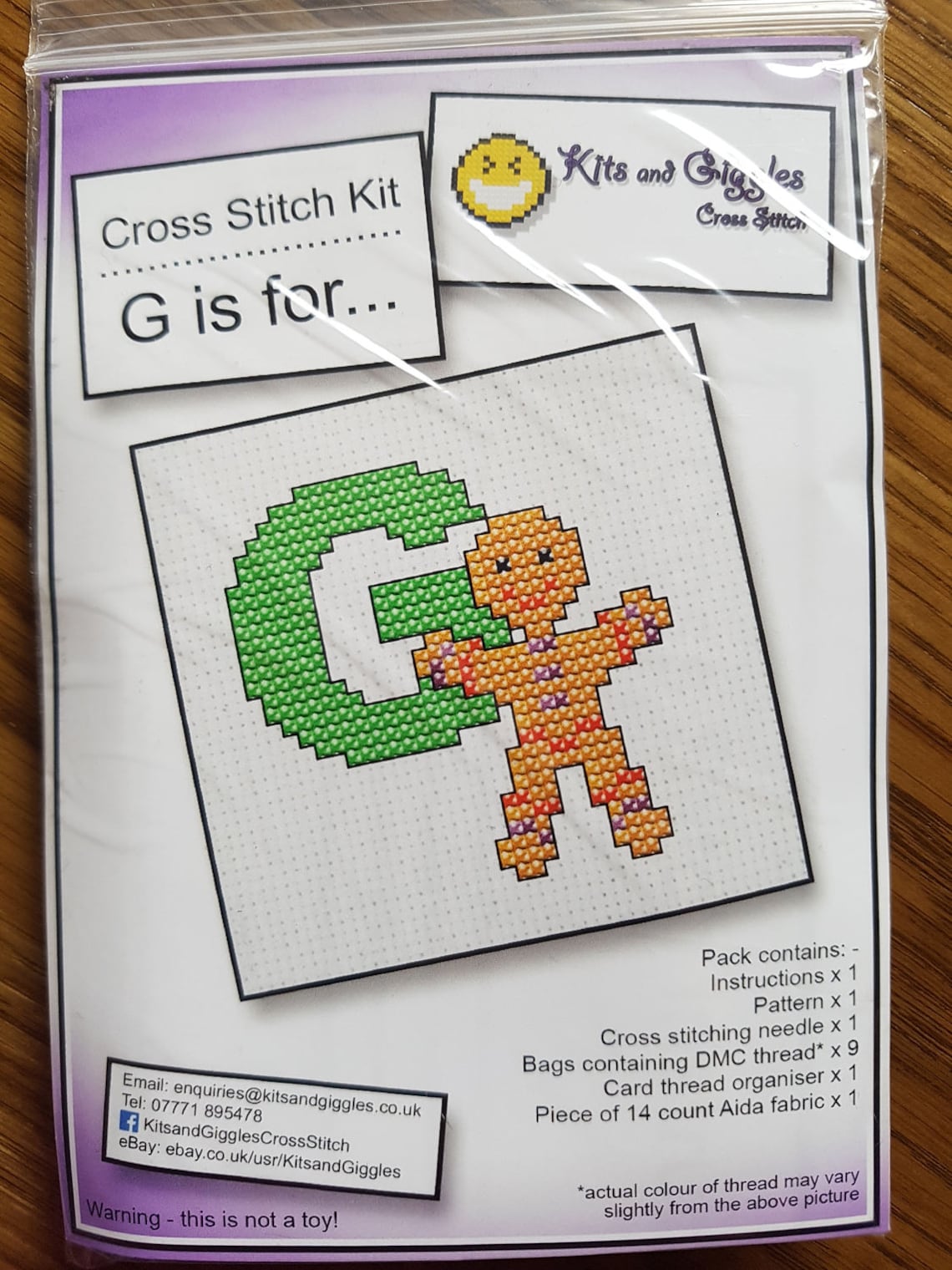 G is For... Gingerbread Man Mini Alphabet Cross Stitch Kit With DMC ...