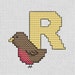 R is For... Robin Mini Alphabet Cross Stitch Kit With DMC Thread, 5x5 ...