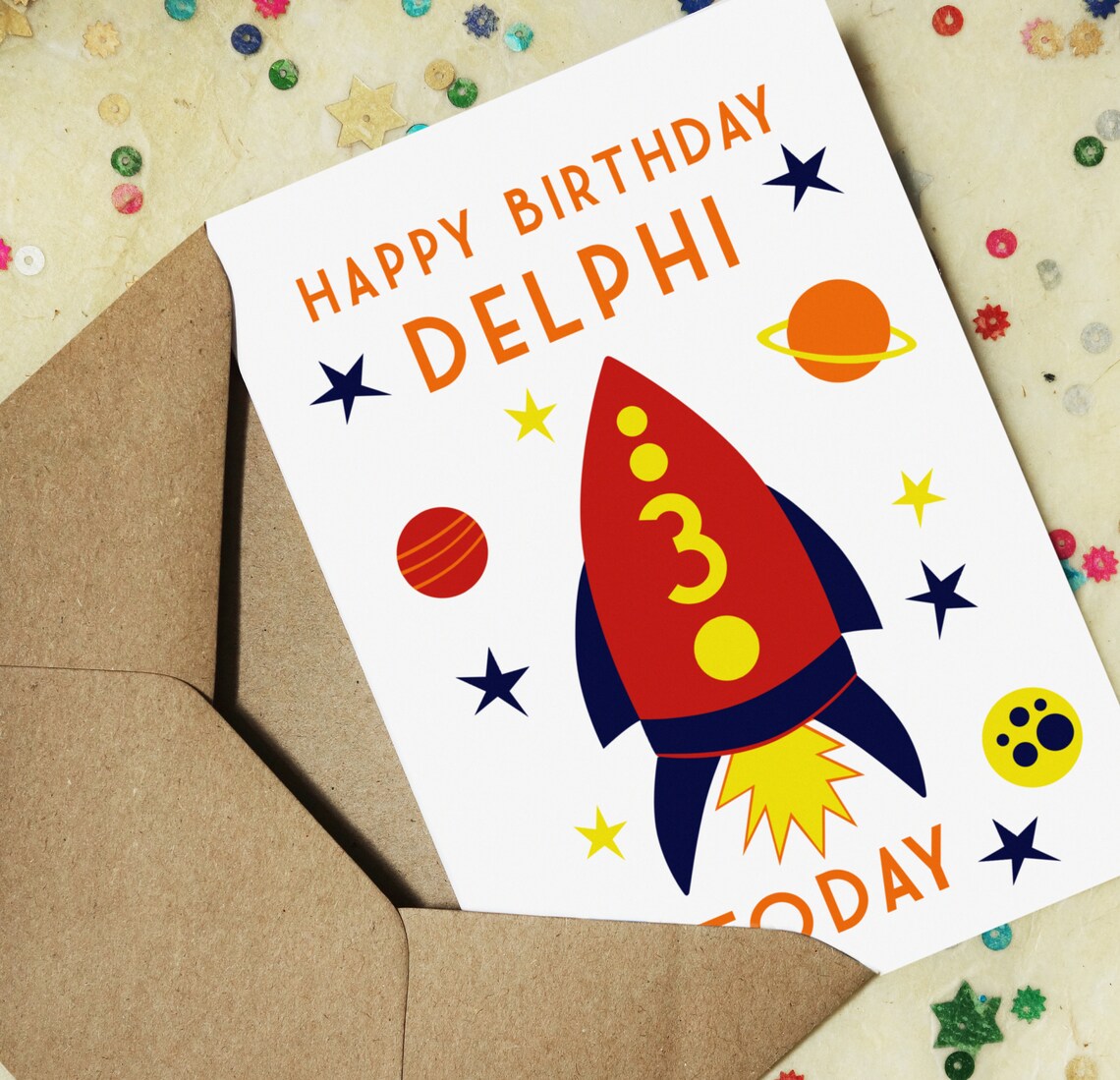 Personalised Rocket Birthday Card - Etsy