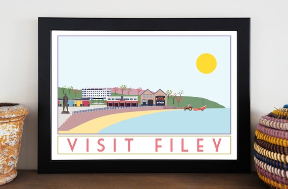 Filey Travel Poster - Etsy UK