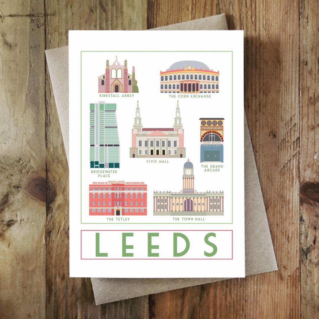 Leeds Landmarks Greetings Card - Etsy