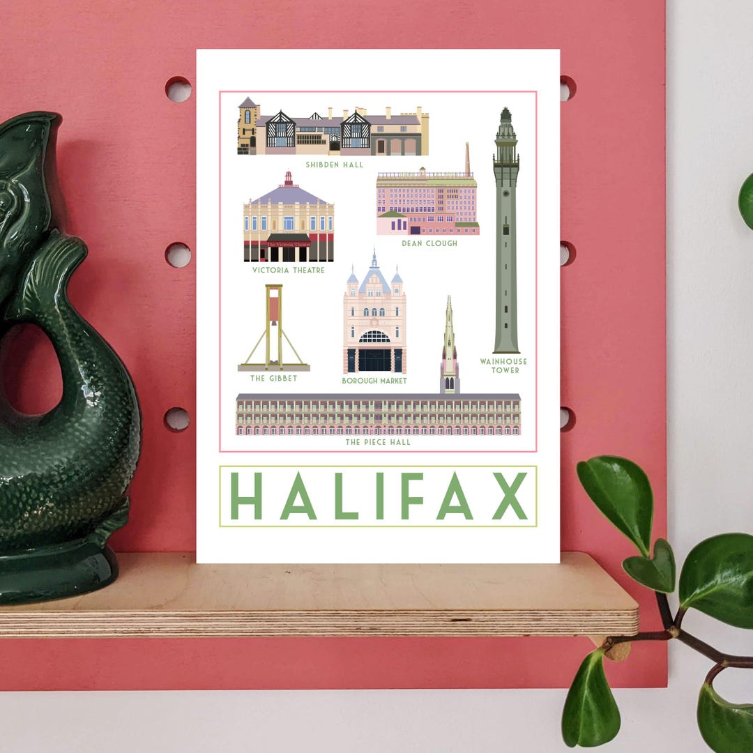 Halifax Landmarks Travel Poster - Etsy