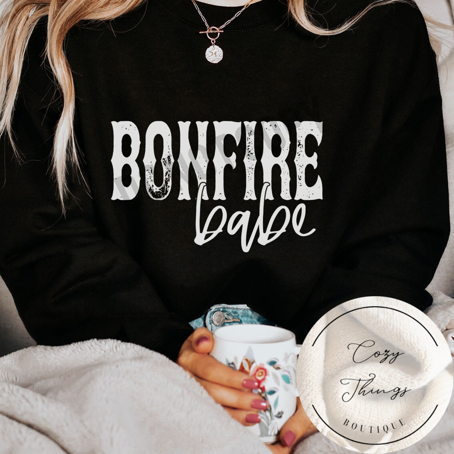 Bonfire Babe, Bonfire, Bonfire Shirt, Distressed Print, Distressed ...