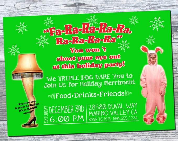 A Christmas Story Invitation, Leg Lamp Invitation, Ralphie Christmas ...