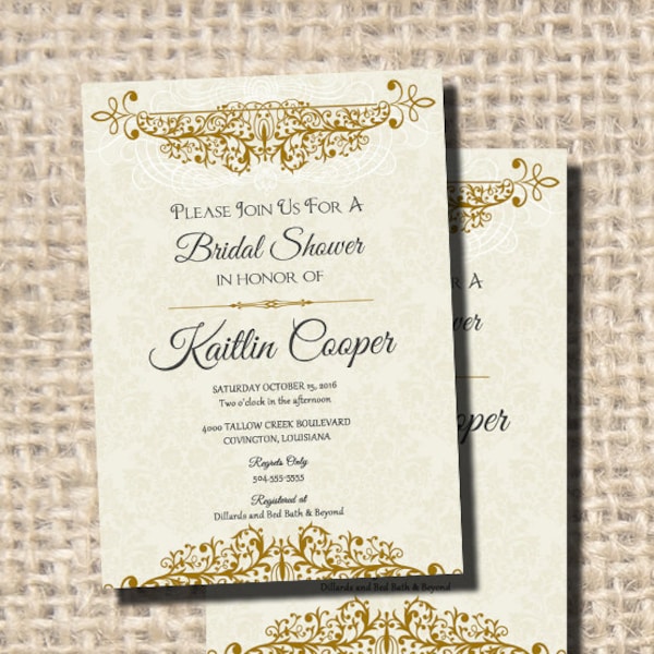 Damask Invitation - Etsy