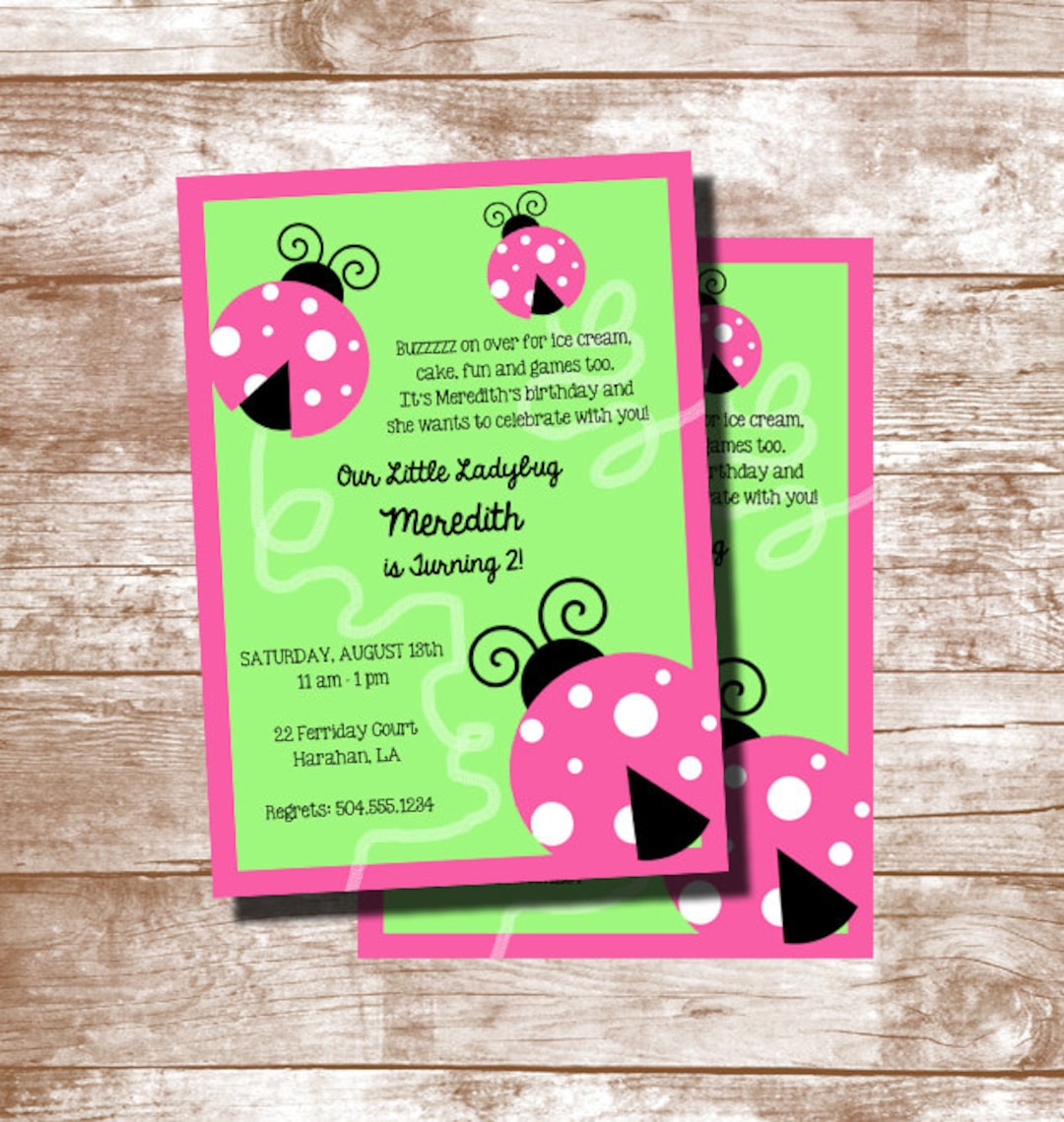 Ladybug Invitation, Ladybugs Invitation, Pink Ladybugs Invitation ...