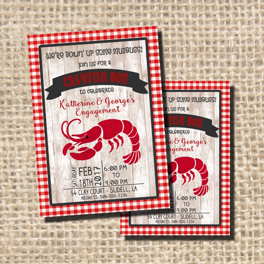 Crawfish Invitation, Crawfish Boil Invitation, Crawfish Birthday Party ...