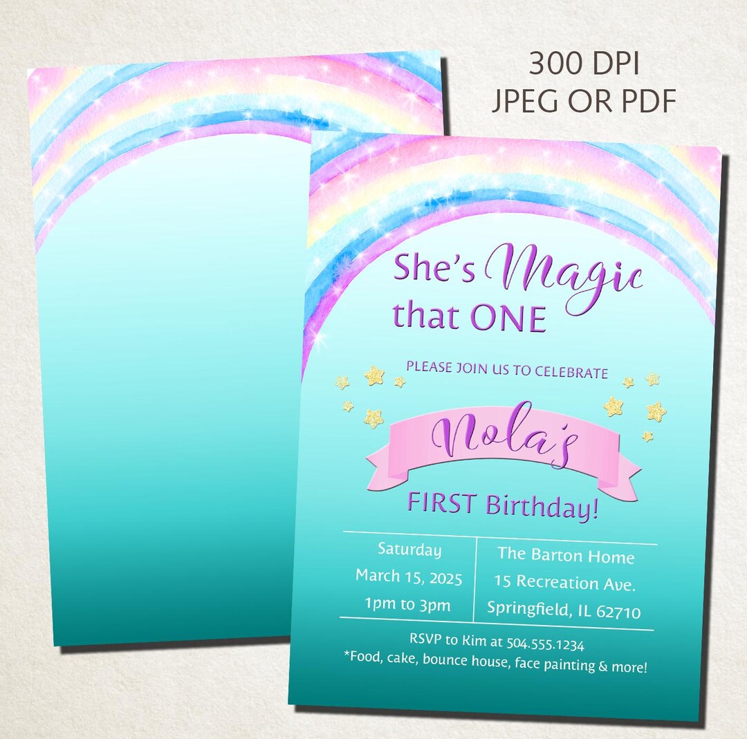 Magic Birthday Invitation, She's Magic Invitation, First Birthday ...