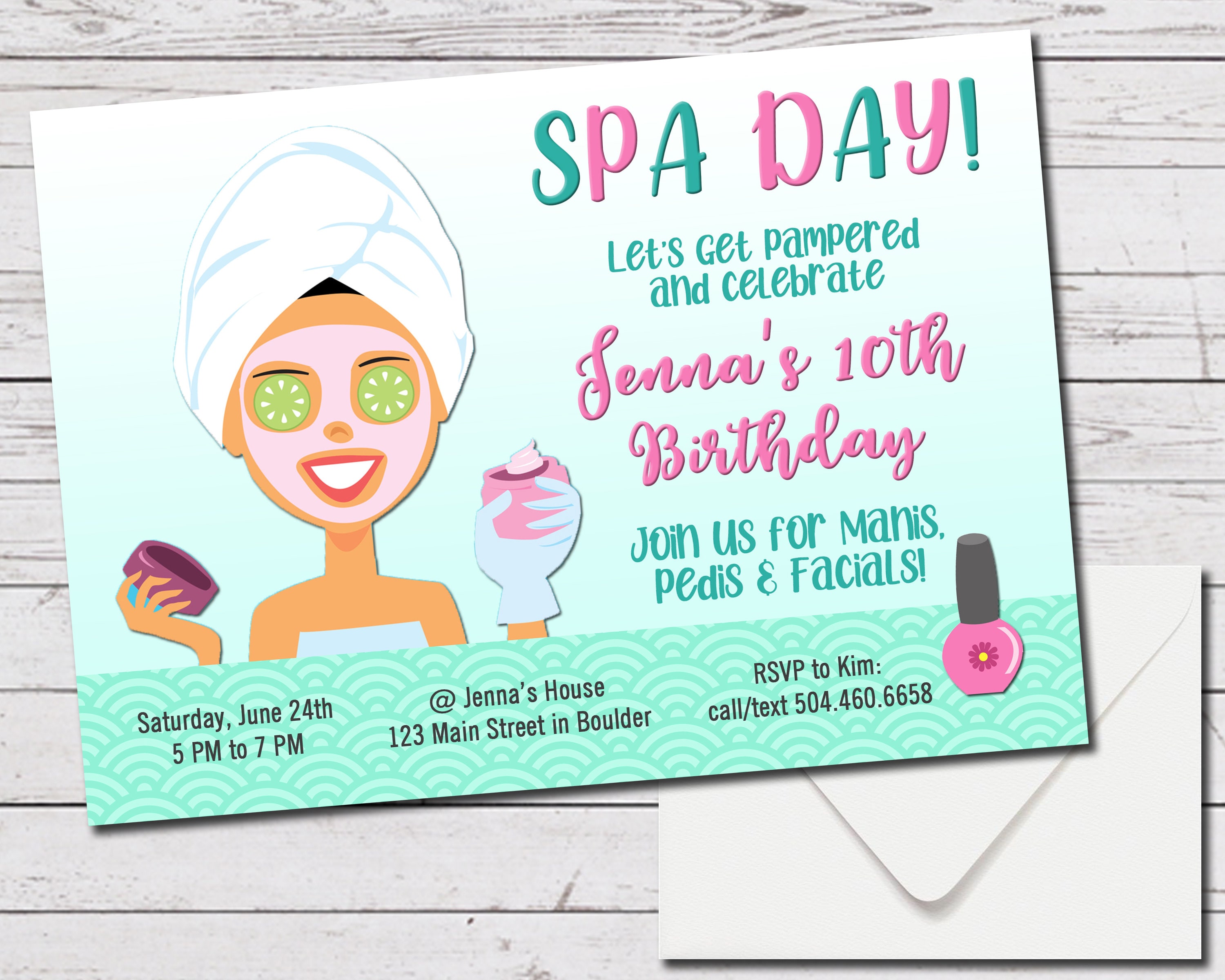 Spa Party Invitation Spa Birthday Invitation Spa Invitation | Etsy