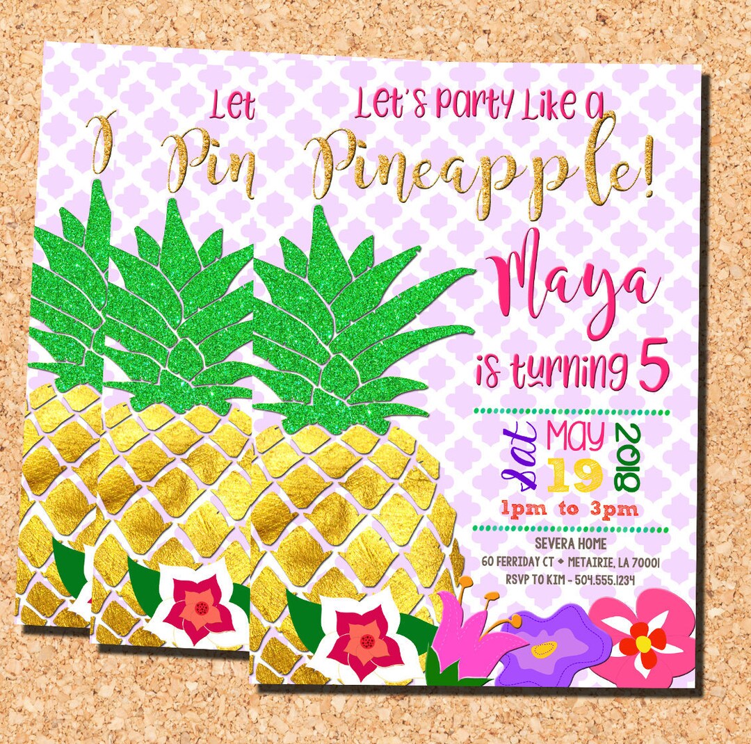 Pineapple Invitations, Pineapple Birthday Invitations, Party Like a ...