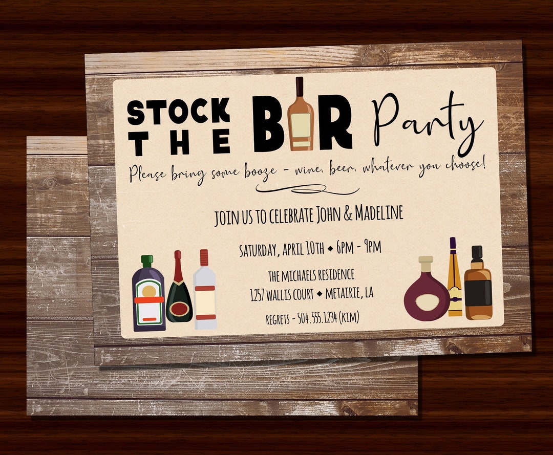 Stock the Bar Invitations, Stock the Bar Party Invitations, Stock the ...