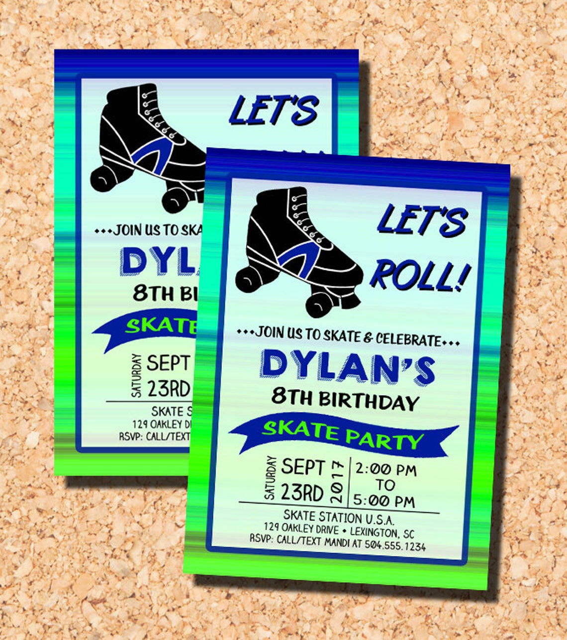 Boy Skate Party Invitation Roller Skating Invitation Boy - Etsy
