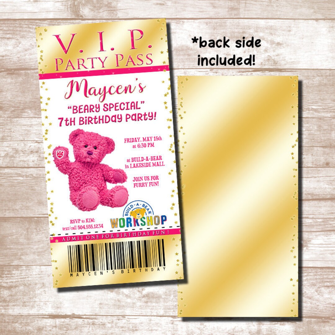 Build A Bear Invitations, Bear Invitations, Teddy Bear Invitations ...