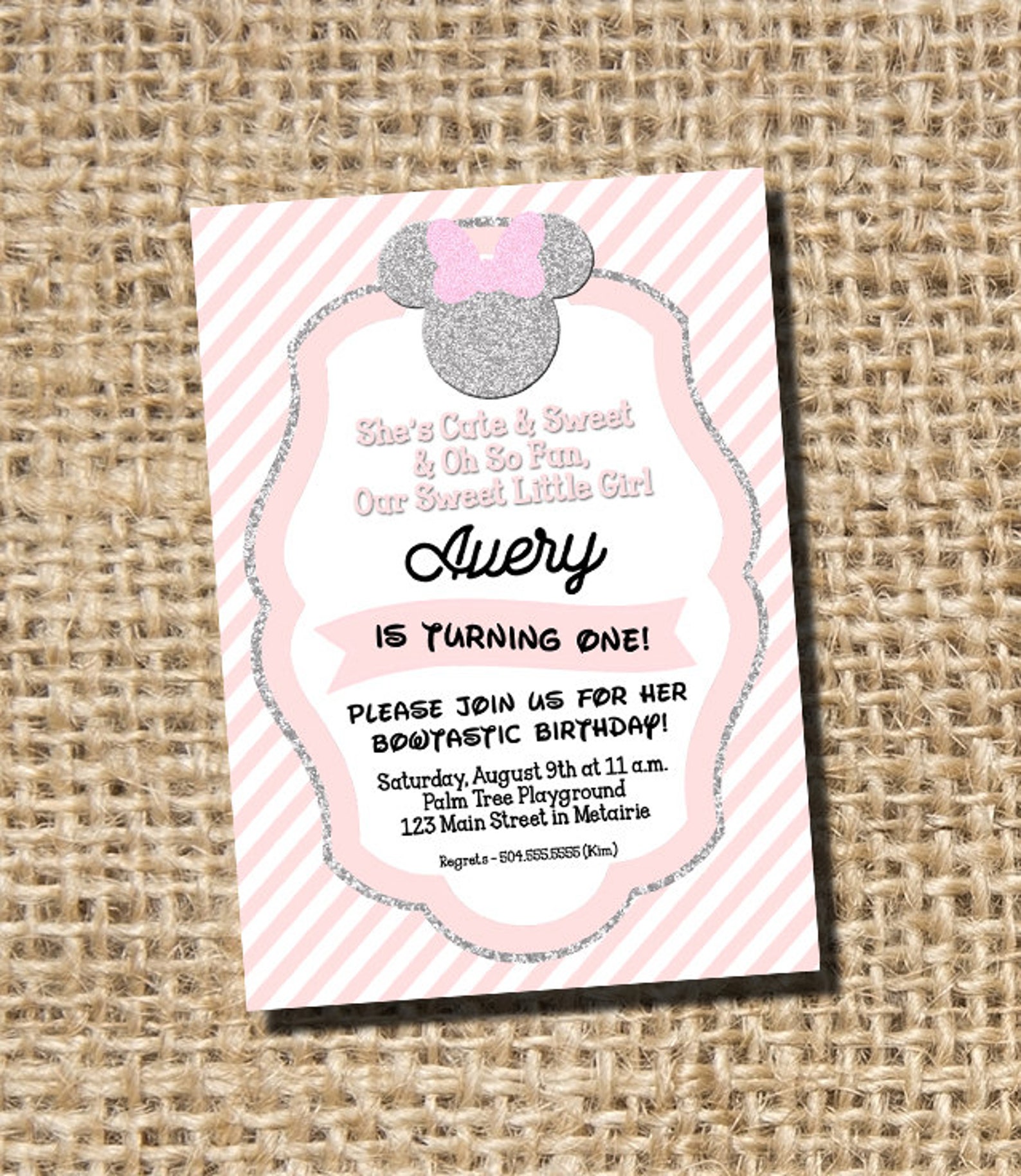 Minnie Mouse Invitation, Minnie Mouse Party, Minnie Mouse Birthday ...