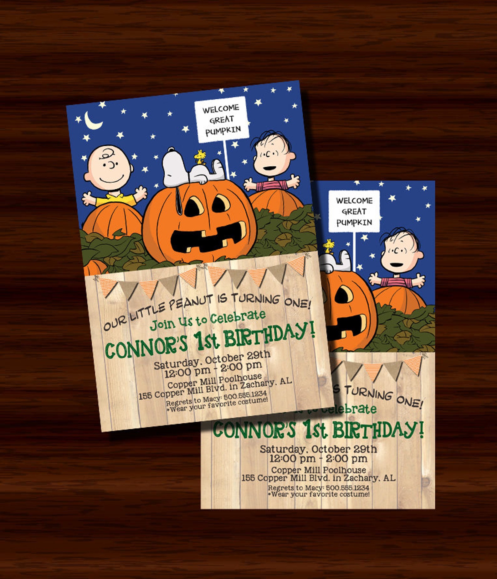 Great Pumpkin Invitation, Charlie Brown Great Pumpkin Invitation, First ...