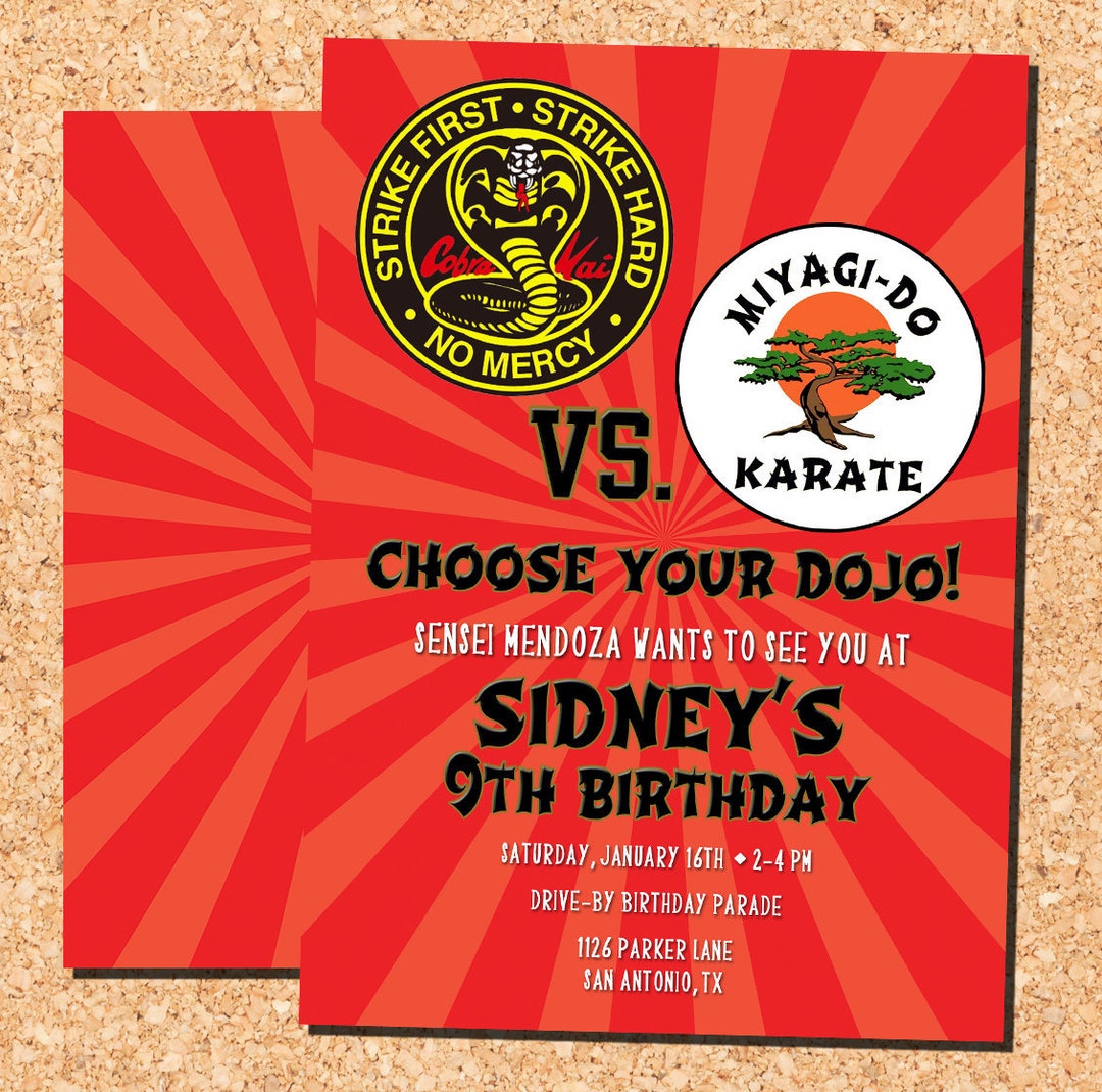 Cobra Kai Invitation, Miyagi Invitation, Karate Invitation, Karate ...