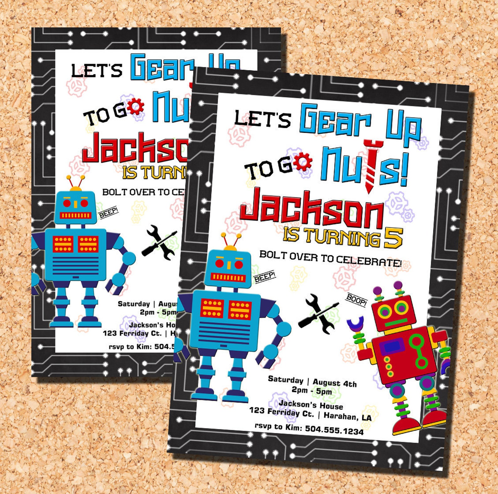 Robot Invitations, Robot Birthday Invitations, Robot Party Invitations ...