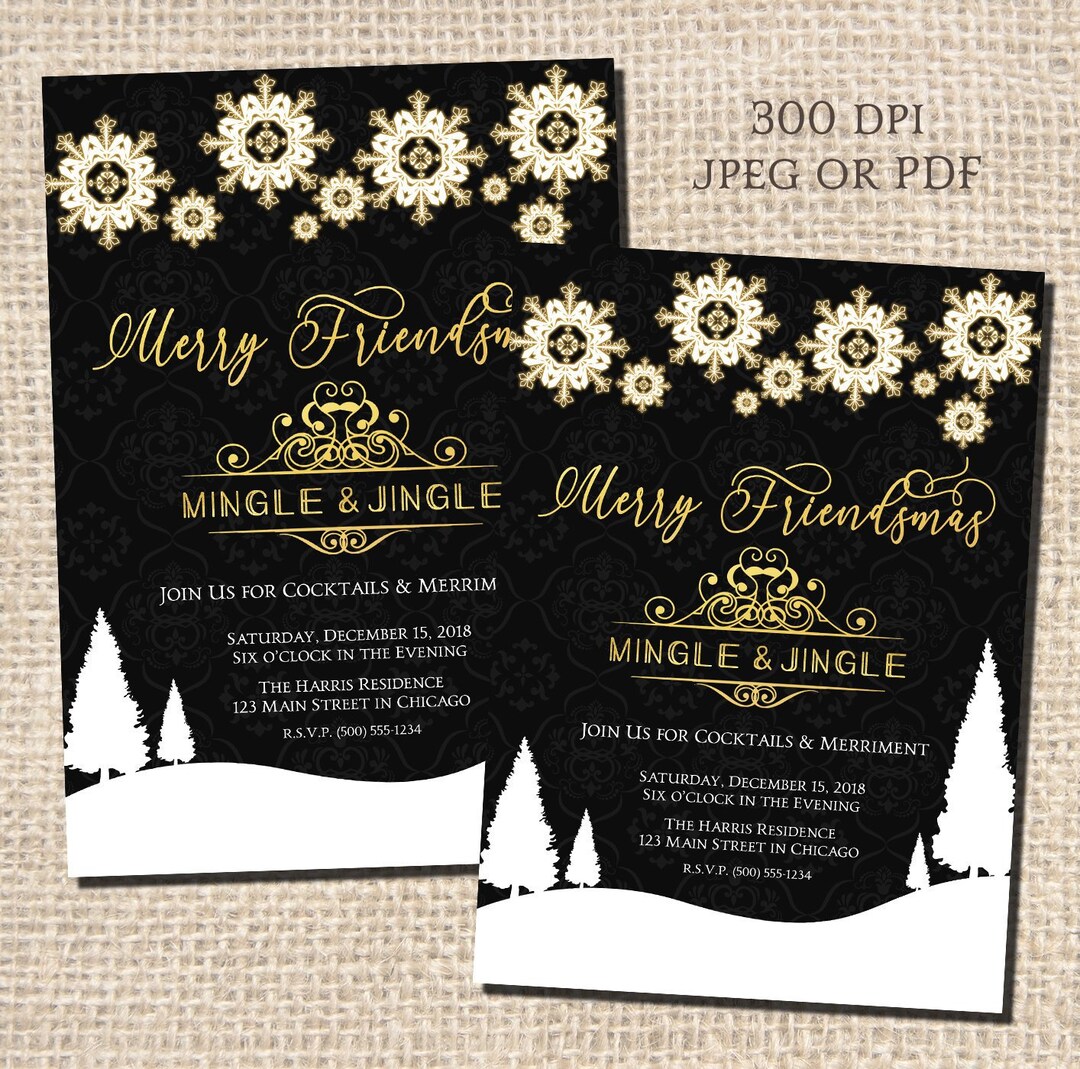 Friendsmas Party Invitation, Holiday Party Invitation, Friendsmas ...