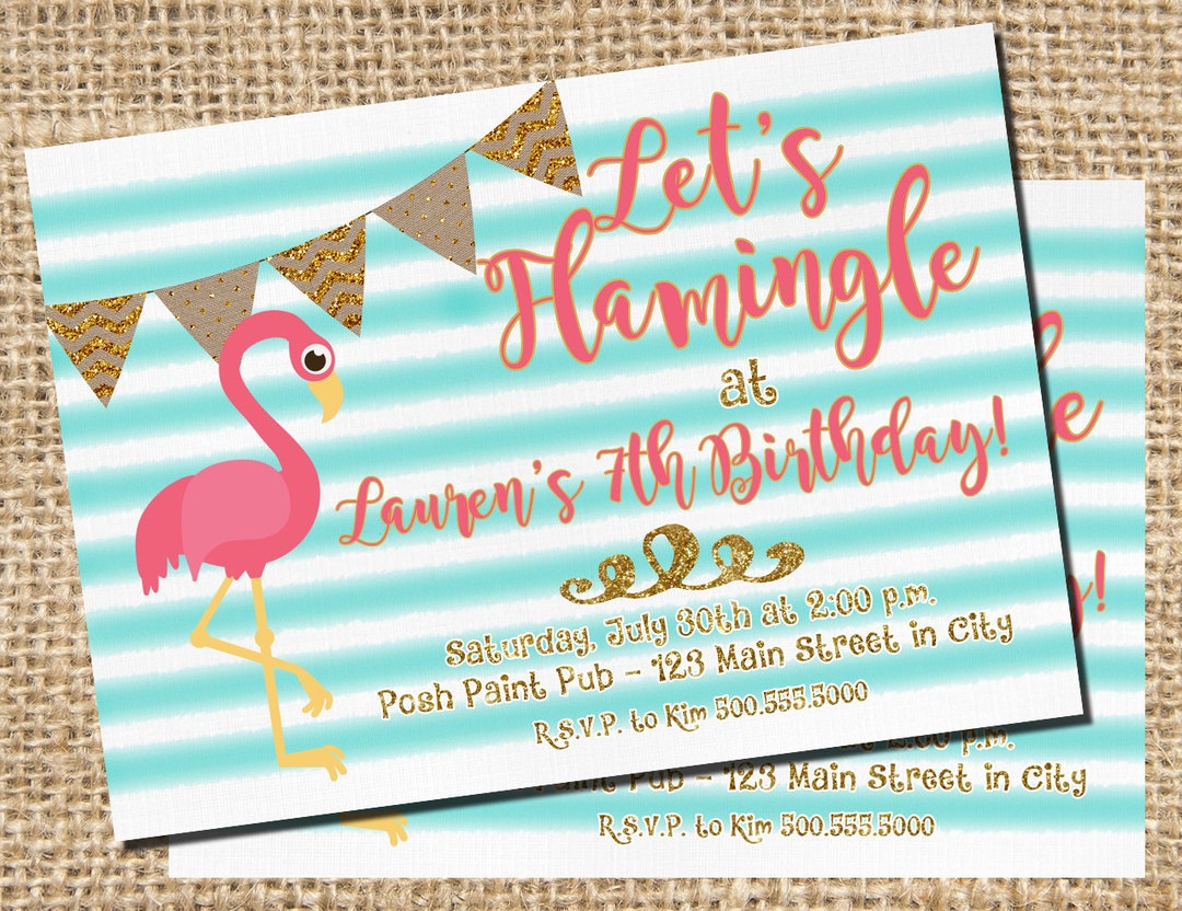 Let's Flamingle Invitation, Flamingo Invitation, Flamingo Birthday ...