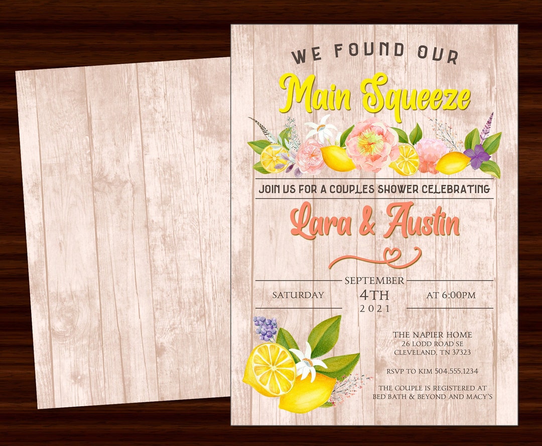 Lemon Shower Invitations, Wedding Shower Invitations, Bridal Shower ...