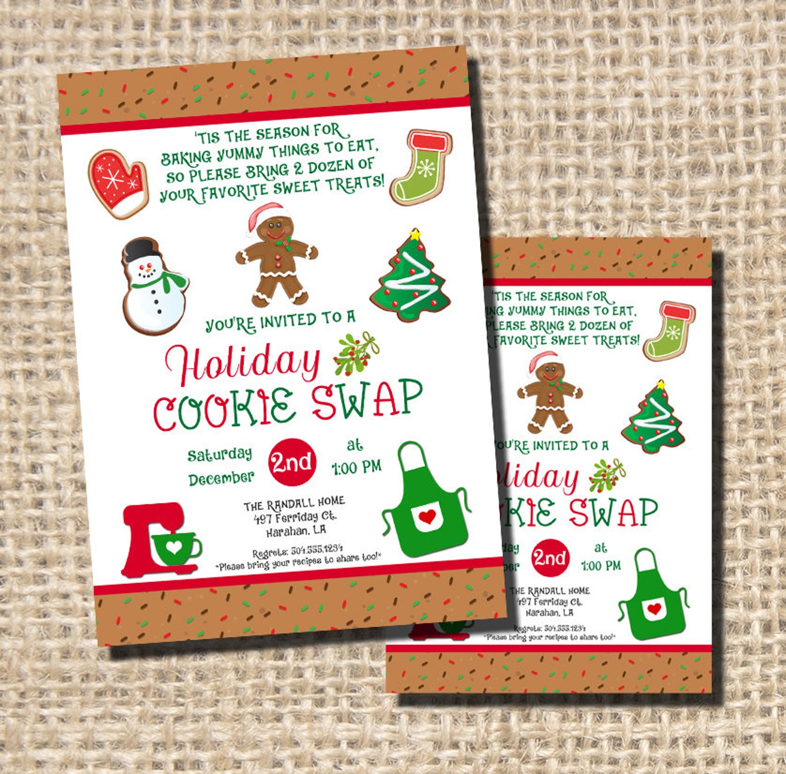 Cookie Swap Invitation Cookie Exchange Invitation Holiday - Etsy