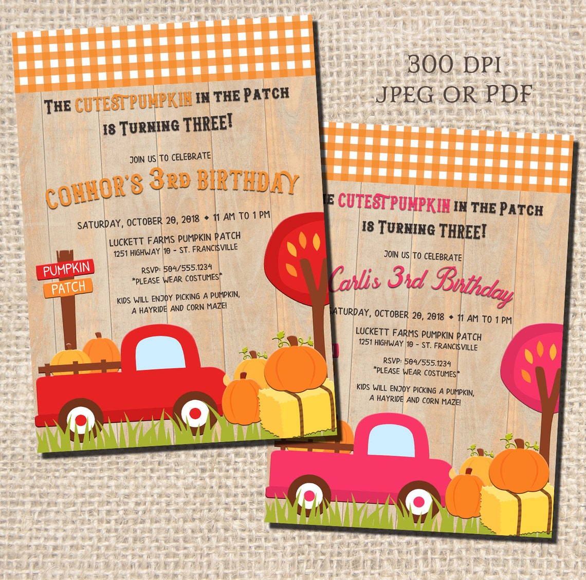Pumpkin Patch Invitations Pumpkin Patch Birthday Invitations - Etsy