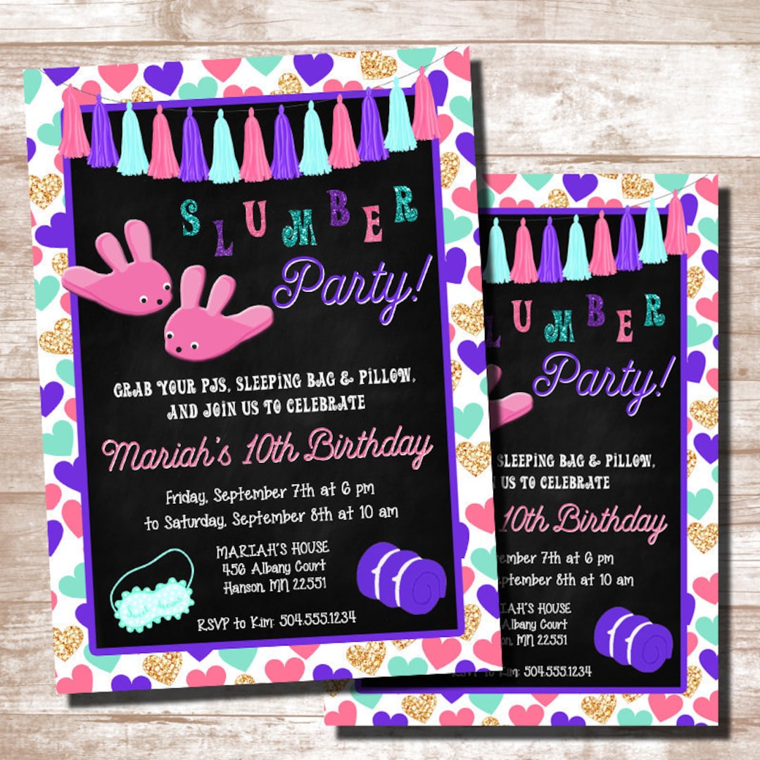 Slumber Party Invitations, Slumber Party Birthday Invitations ...