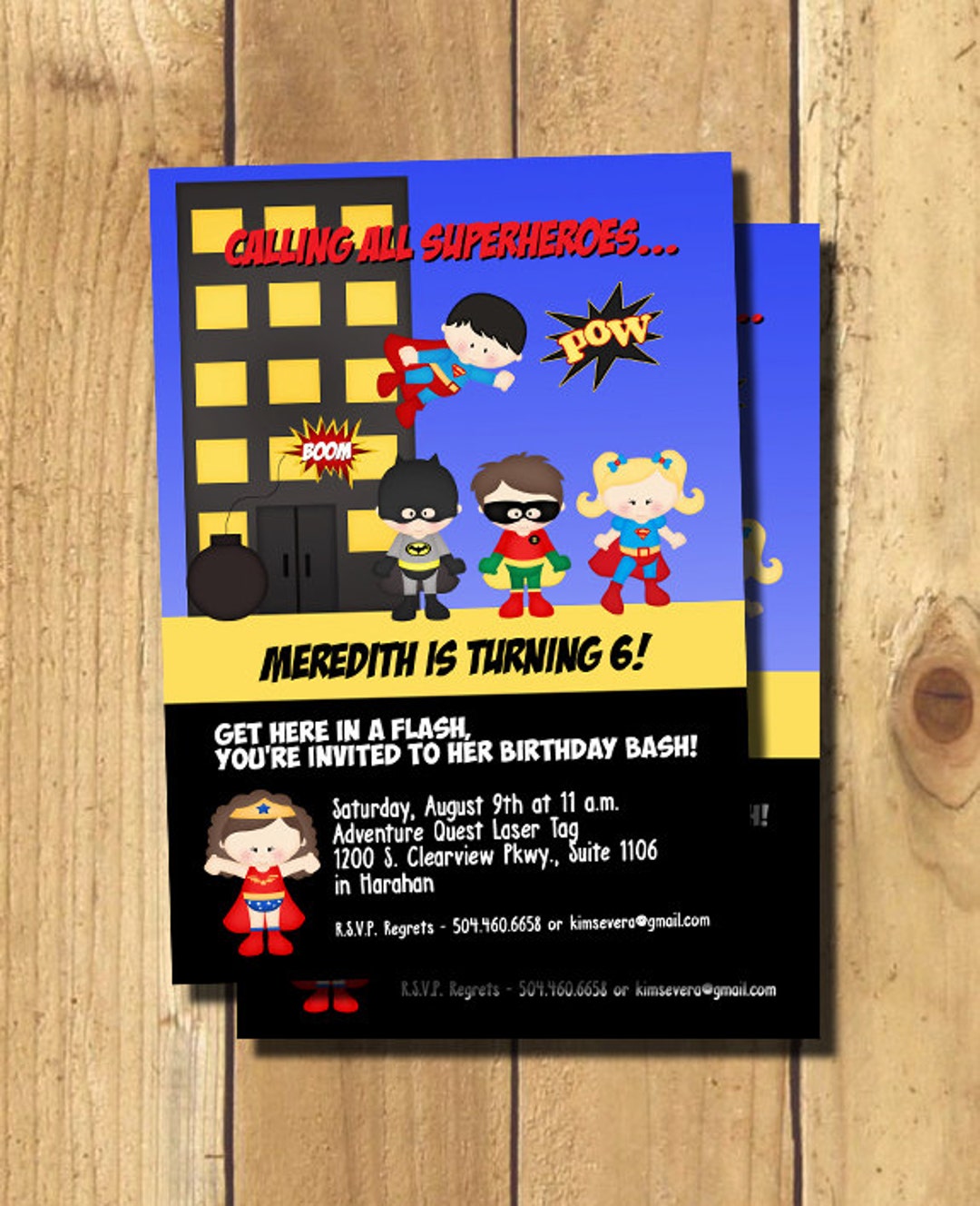 Superhero Invitation, Superhero Birthday Invitation, Superheroes ...