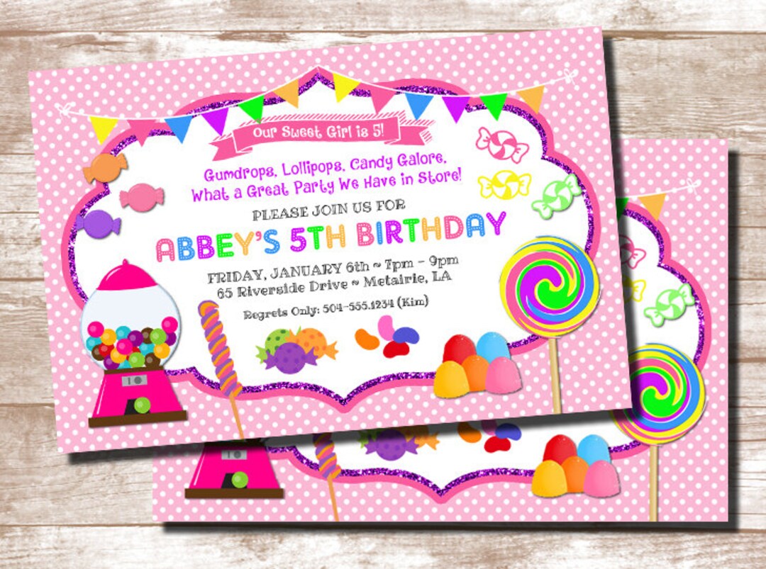 Printable Candyland Party Invitations
