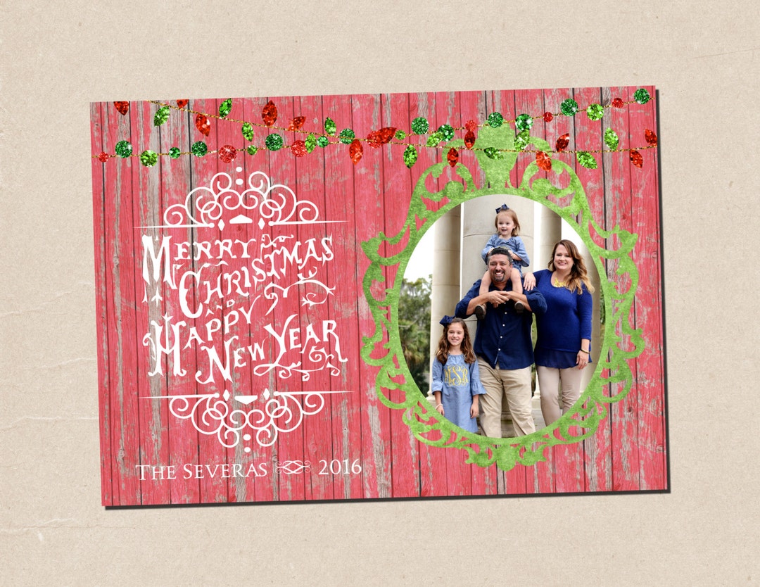 Rustic Christmas Card, Photo Christmas Card, Holiday Card, Photo ...