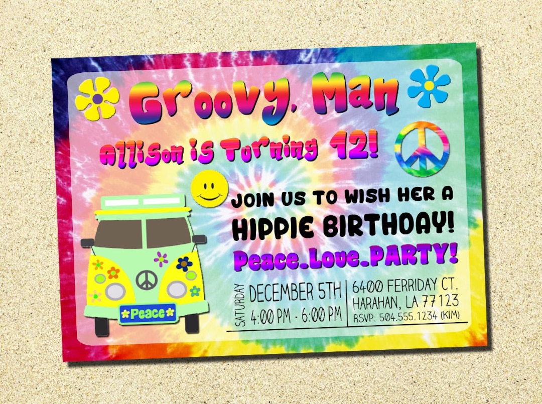 1960s Invitation, 60s Invitation, 1960s Birthday Invitation, 60s ...