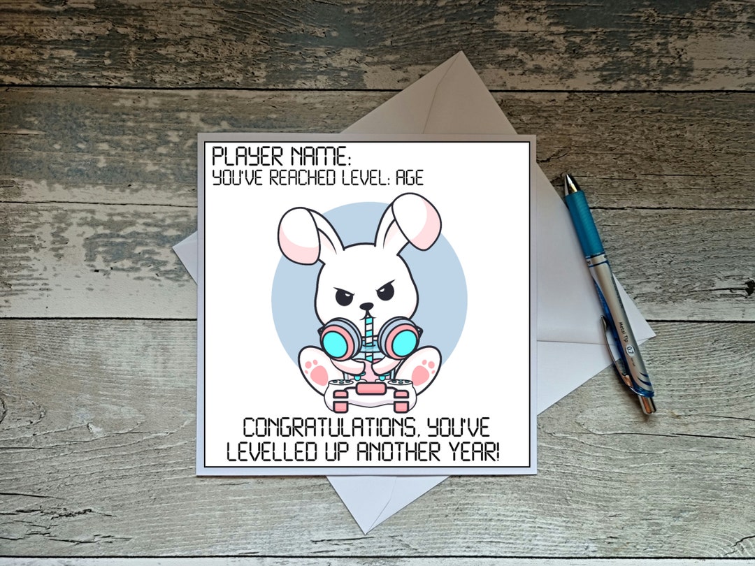 Gamer Birthday Card Video Game Birthday Gaming Card Teenage - Etsy