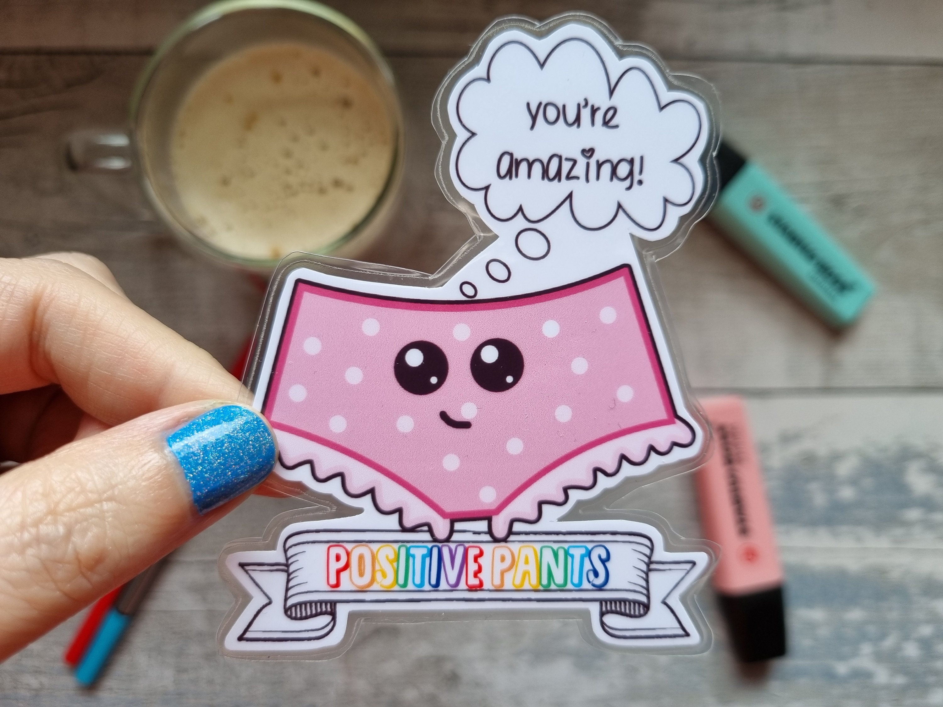 Positive Pants Magnet Positivity Magnet Motivational Gift - Etsy UK