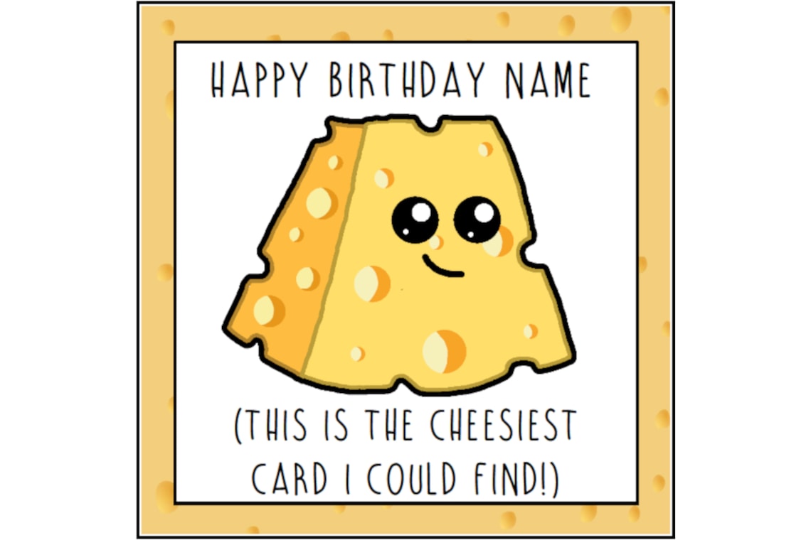 Cheese Birthday Card Funny Card Birthday Greetings Cheesy - Etsy UK