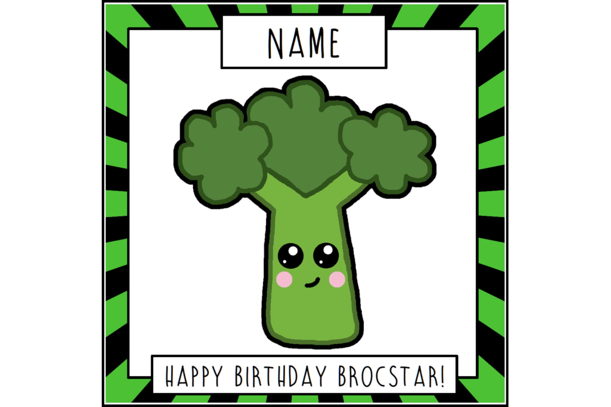 Broccoli Birthday Card Funny Card Birthday Greeting Food - Etsy UK
