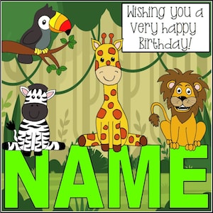Jungle Birthday Card Personalised Card Card for Boy Safari - Etsy
