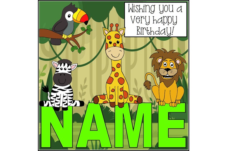 Jungle Birthday Card Personalised Card Card for Boy Safari - Etsy