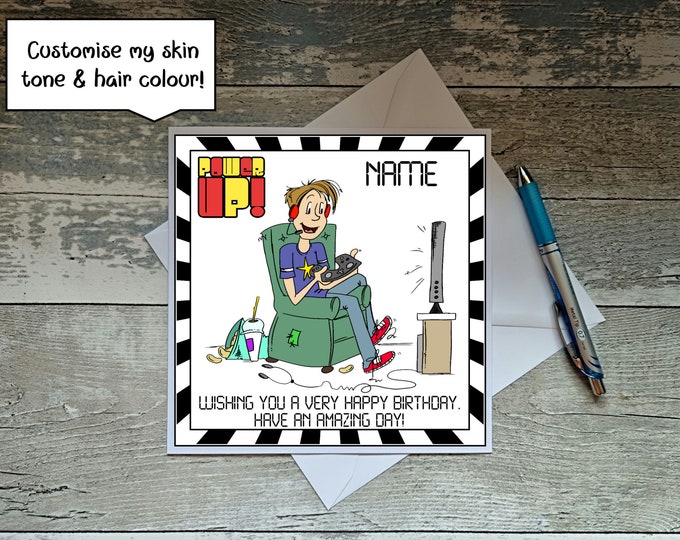 Video Game Birthday Card, Greetings Card, Birthday Greetings, Teenage ...