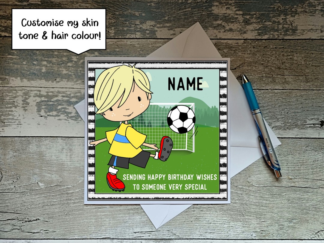 Football Birthday Card Personalised Birthday Footie - Etsy