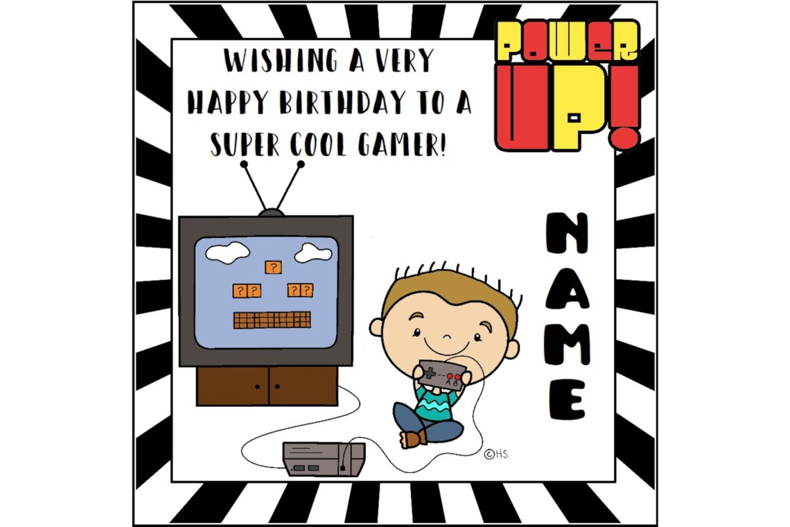 Gamer Boy Birthday Card Greetings Card Birthday Greetings - Etsy