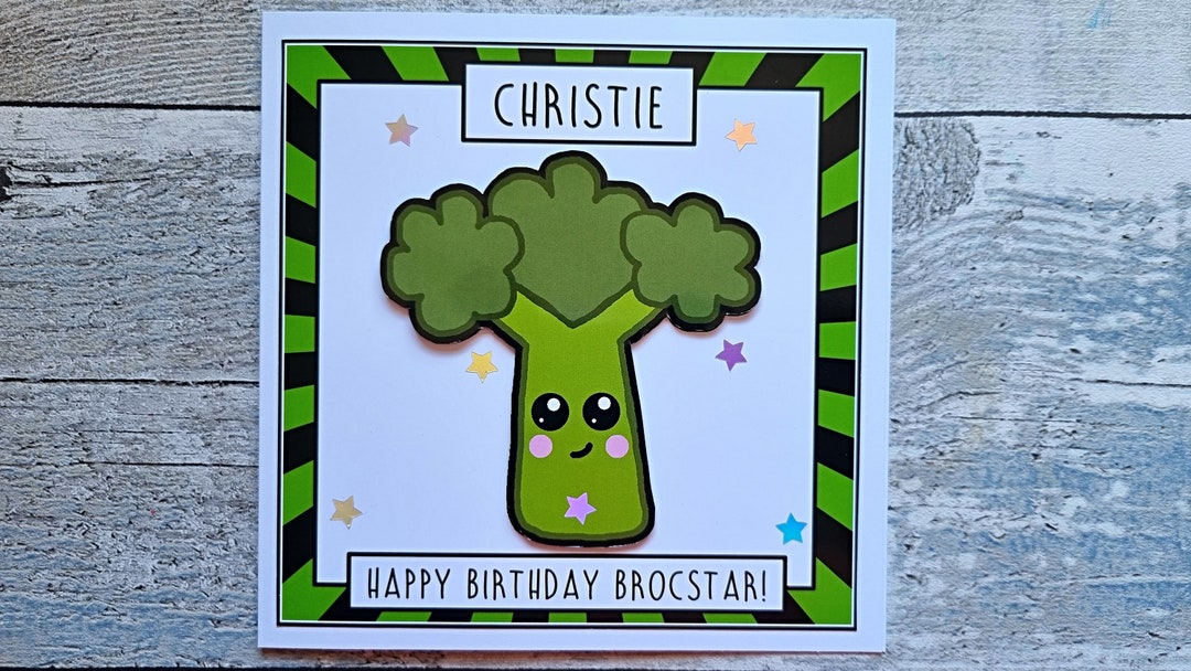 Broccoli Birthday Card, Funny Card, Birthday Greeting, Food Lover ...