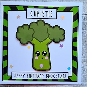 Broccoli Birthday Card, Funny Card, Birthday Greeting, Food Lover ...