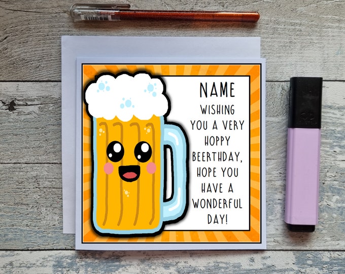 Beer Birthday Card, Funny Card, Birthday Greetings, Pun Card, Humorous ...