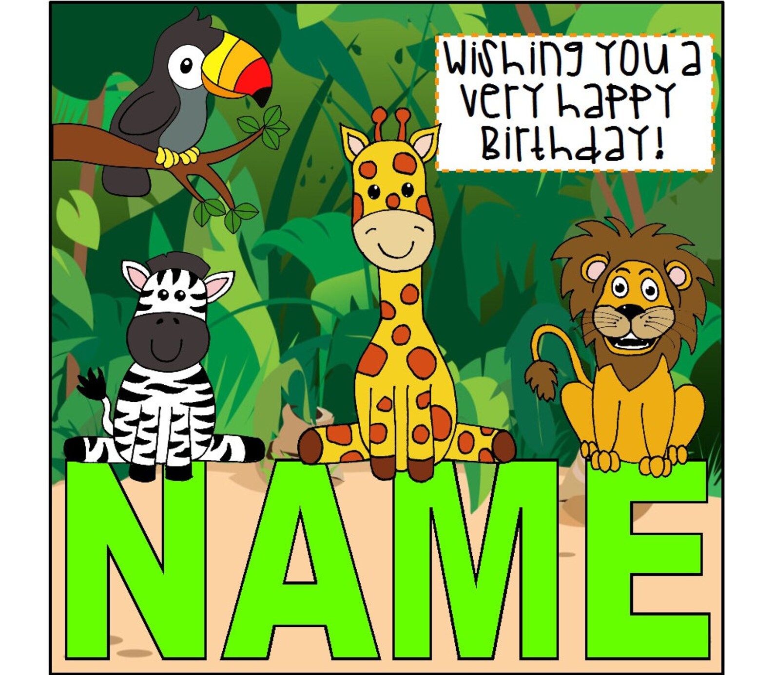 Jungle Birthday Card Personalised Card Card for Boy Safari | Etsy
