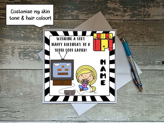Gamer Girl Birthday Card Greetings Card Birthday Greetings - Etsy UK