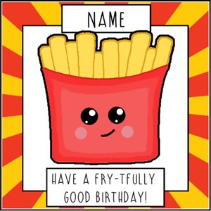 Fries Birthday Card Funny Card Birthday Greetings Food - Etsy UK